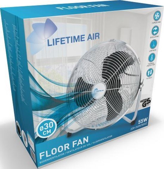Lifetime Floor Fan, 220V, 30 cm — Goisco.com