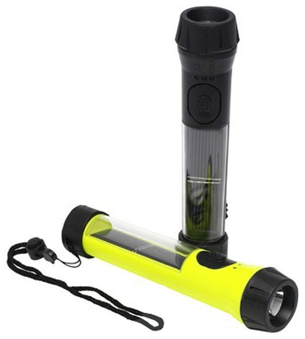 Hybrid Light Hybrid Solar Flashlight with Battery Back Up, 18 cm ...