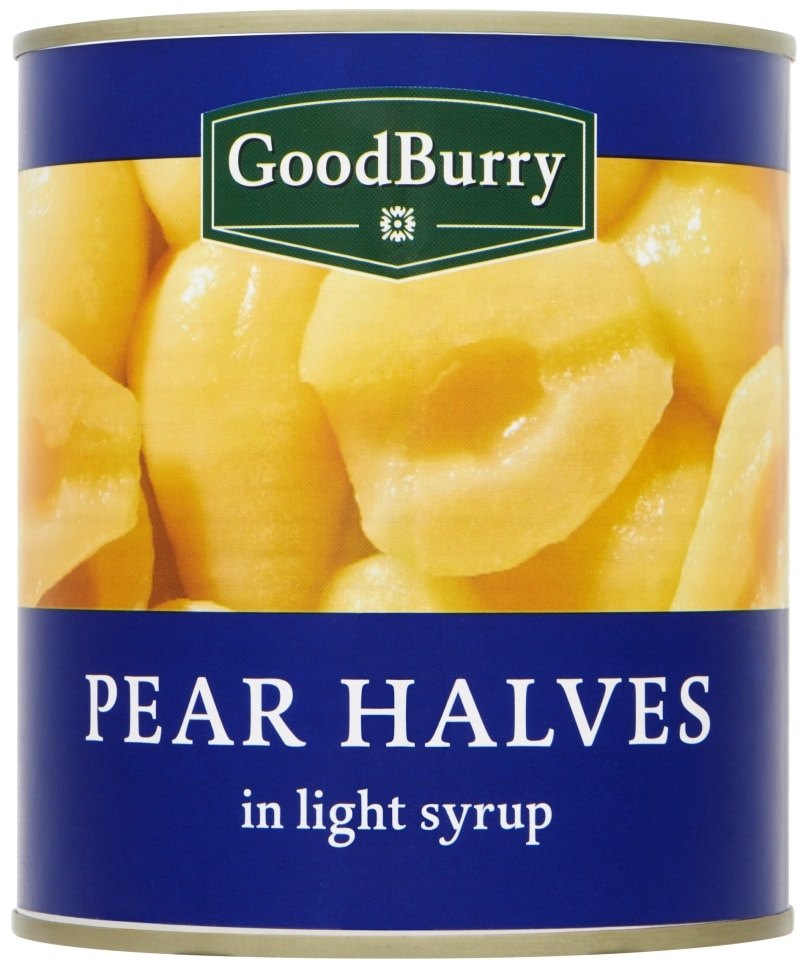 Goodburry Pear Halves in Light Syrup, 820 gr — Goisco.com