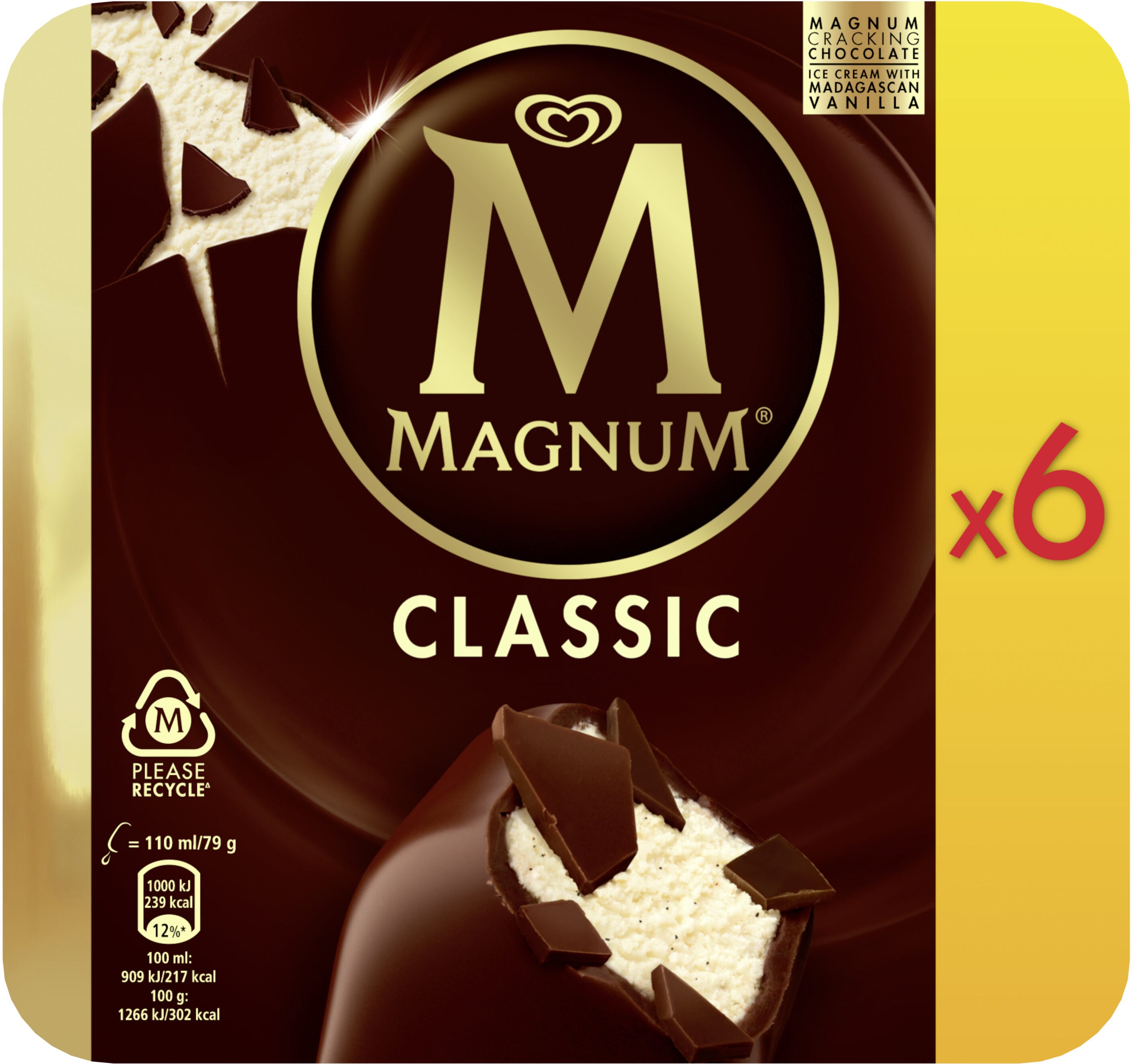 Magnum Classic Ice Cream Bars , 6 ct — Goisco.com