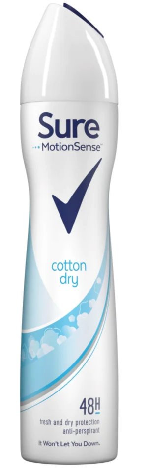Sure Cotton Dry Anti-Perspirant Deodorant Spray For Women , 250 ml ...