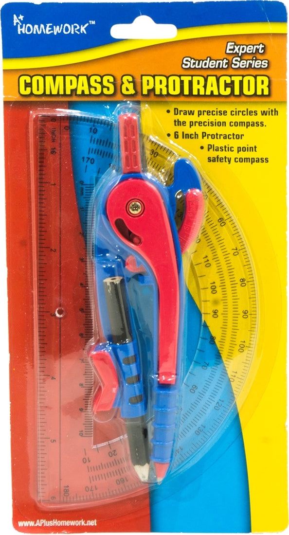 A+ Homework Compass & Protractor, — Goisco.com