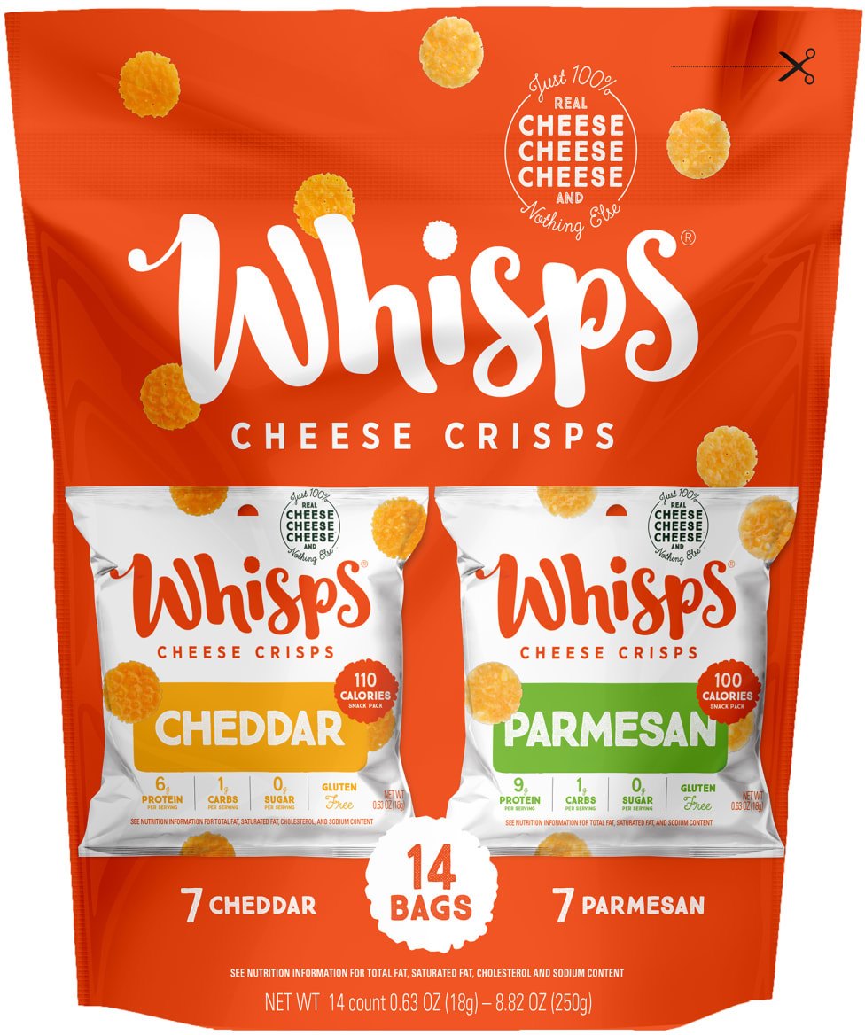 Whisps Parmesan & Cheddar Cheese Crisps Variety Pack, 14 x 18 gr ...