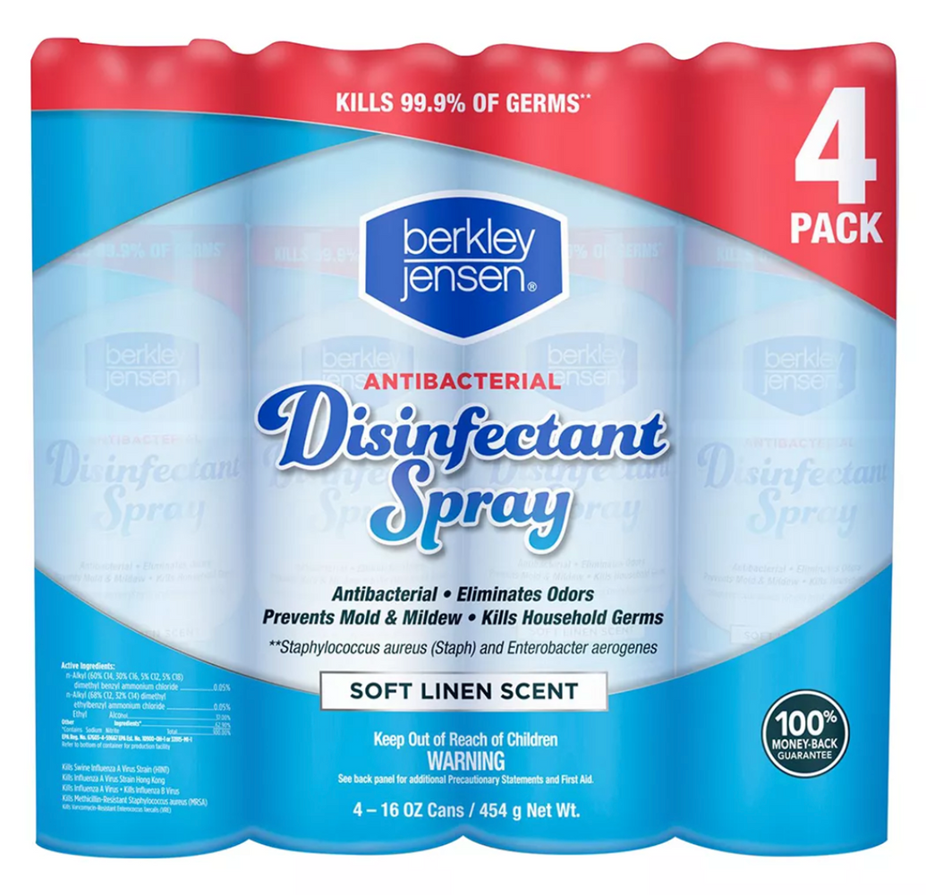 Berkley Jensen Disinfecant Spray, 4-Pack , 4 x 16 oz — Goisco.com