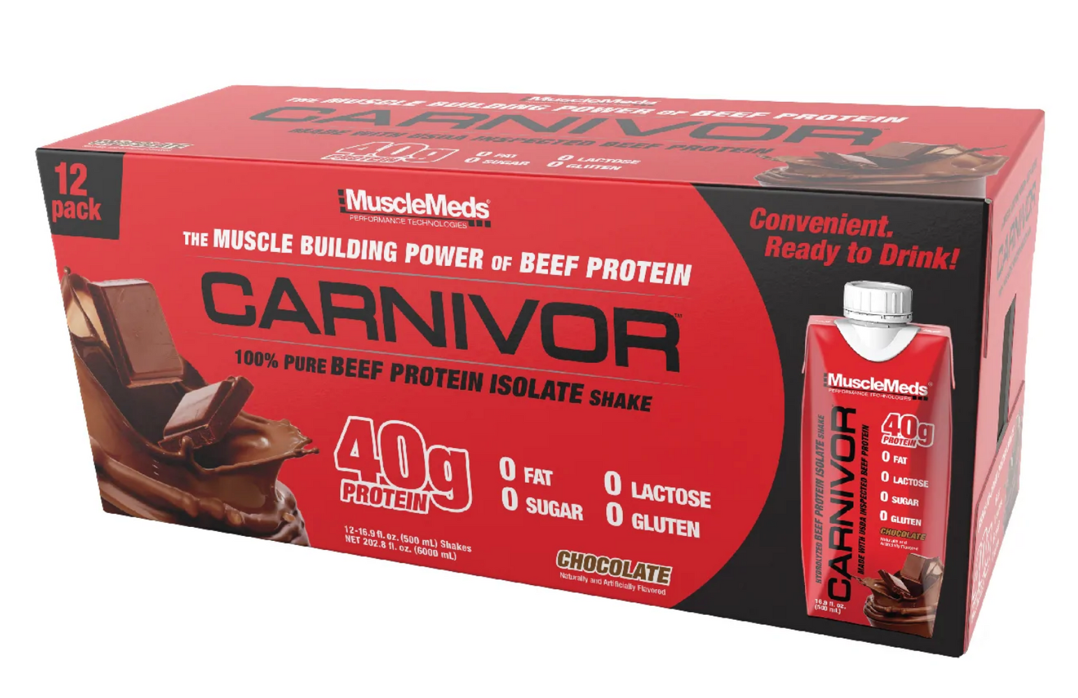 MuscleMeds Carnivor Ready-To-Drink Beef Protein Isolate Protein Shake ...