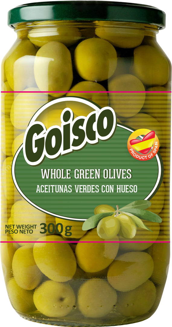 Goisco Whole Green Olives, 300 gr — Goisco.com