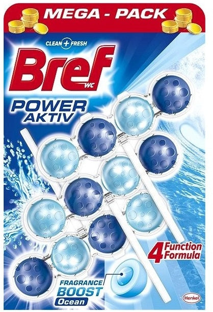Bref WC Power Aktiv Toilet Freshener, Ocean, 3 x 50 gr — Goisco.com