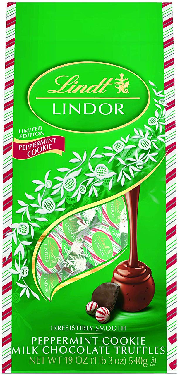 Lindt Lindor Peppermint Cookie Milk Chocolate Truffles, 19 oz — Goisco.com