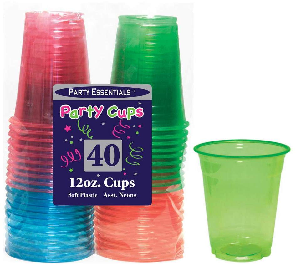 Party Essentials Neon Cups , 12 oz, 40 ct — Goisco.com