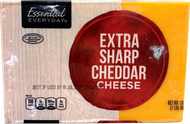 Essential Everyday Extra Sharp Cheddar Cheese , 16 oz — Goisco.com